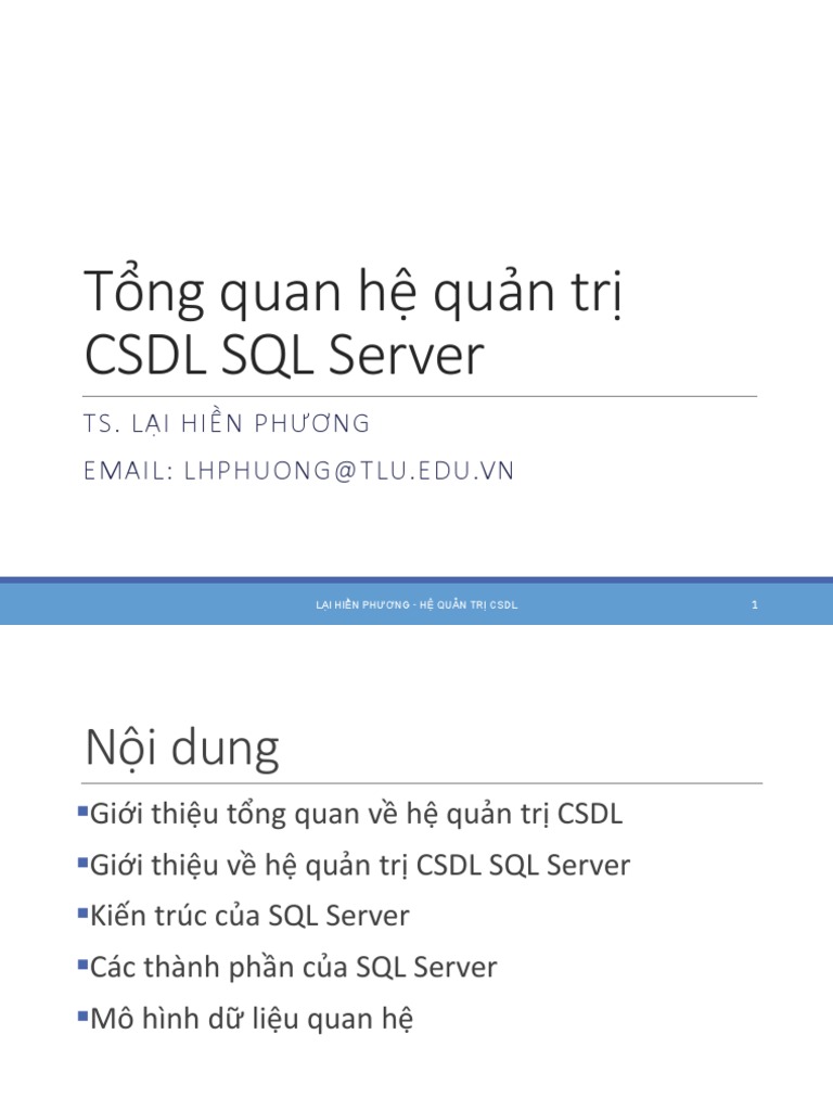 Ch1 - Tong Quan HQTCSDL | PDF