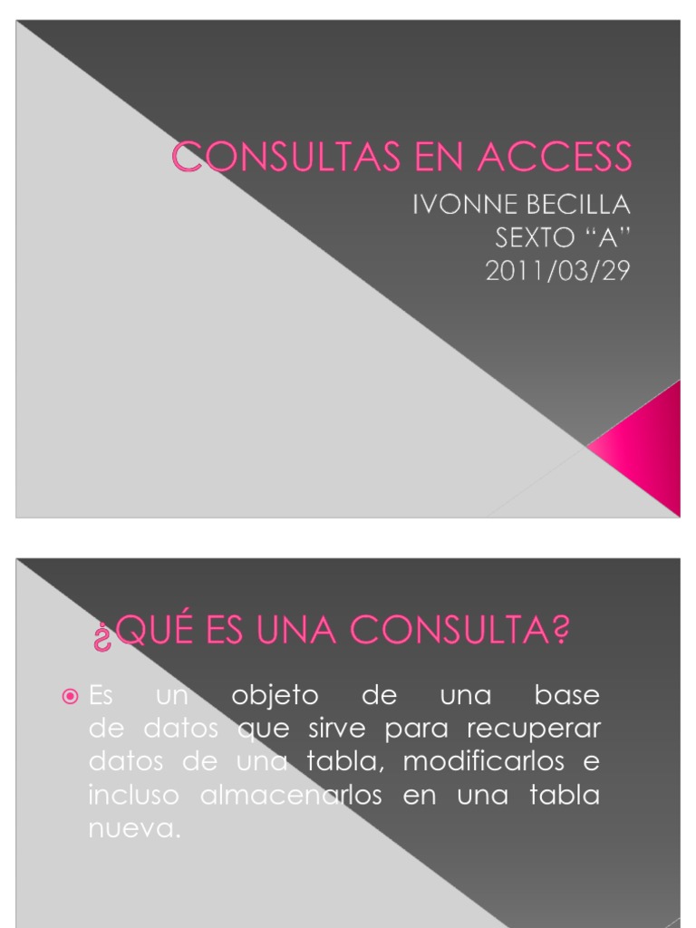 Consultas en Access | PDF | Tabla (base de datos) | Gestión de ...