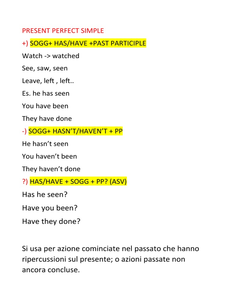 Present Perfect Simple +) : Has He Seen? Have You Been? Have They Done ...