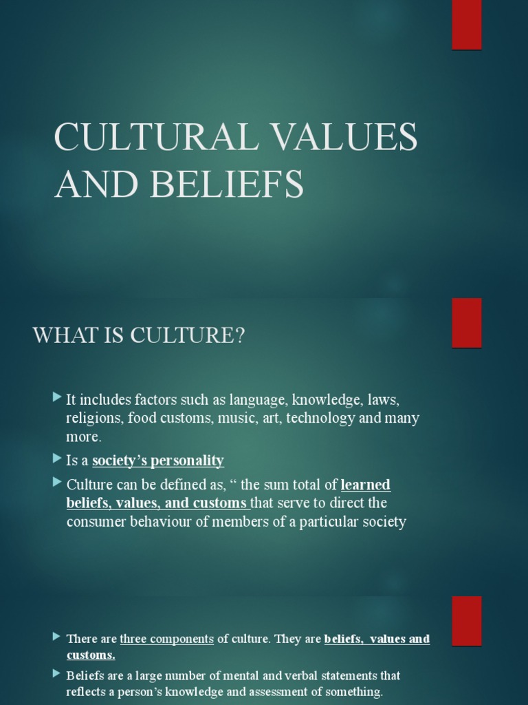 Culture and Social Beliefs | PDF | Behavior | Value (Ethics)