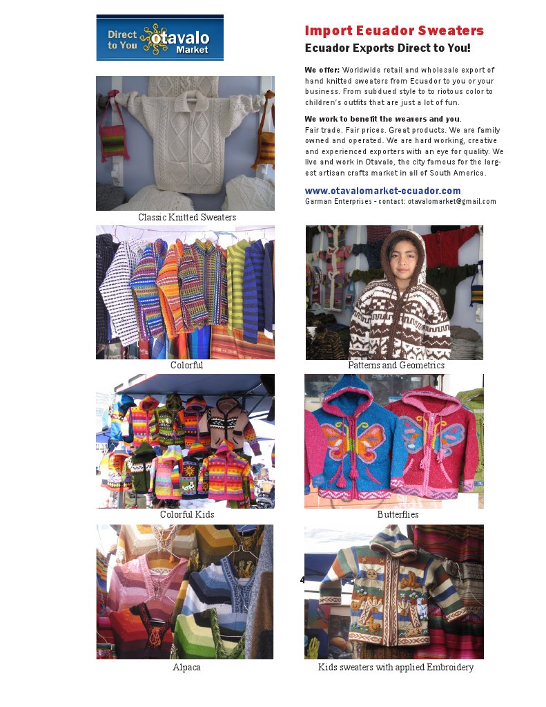 Ecuador Sweater Exports: Retail & Wholesale | PDF