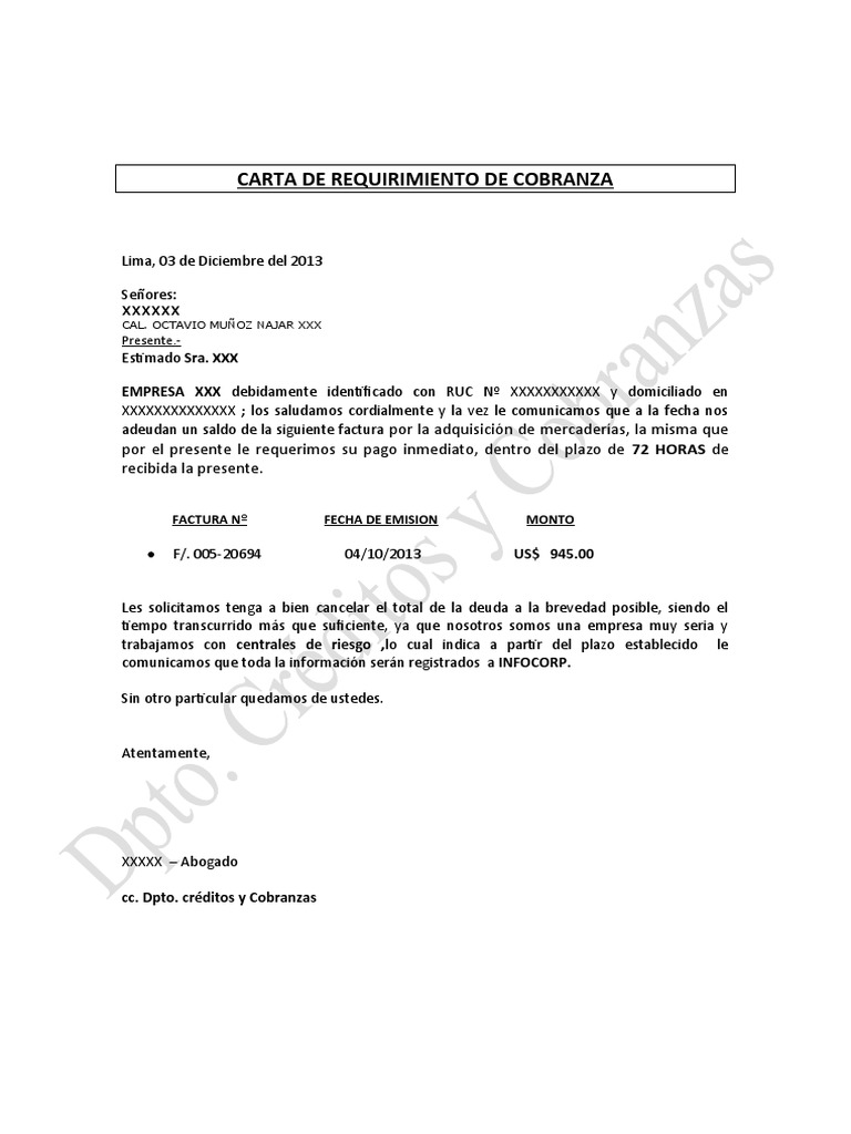 Carta Cliente Deudor | PDF