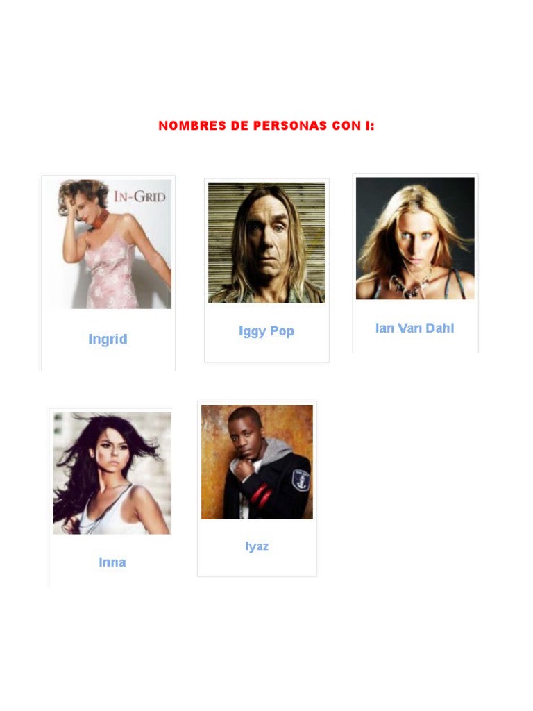 Nombres de Personas Con I | PDF