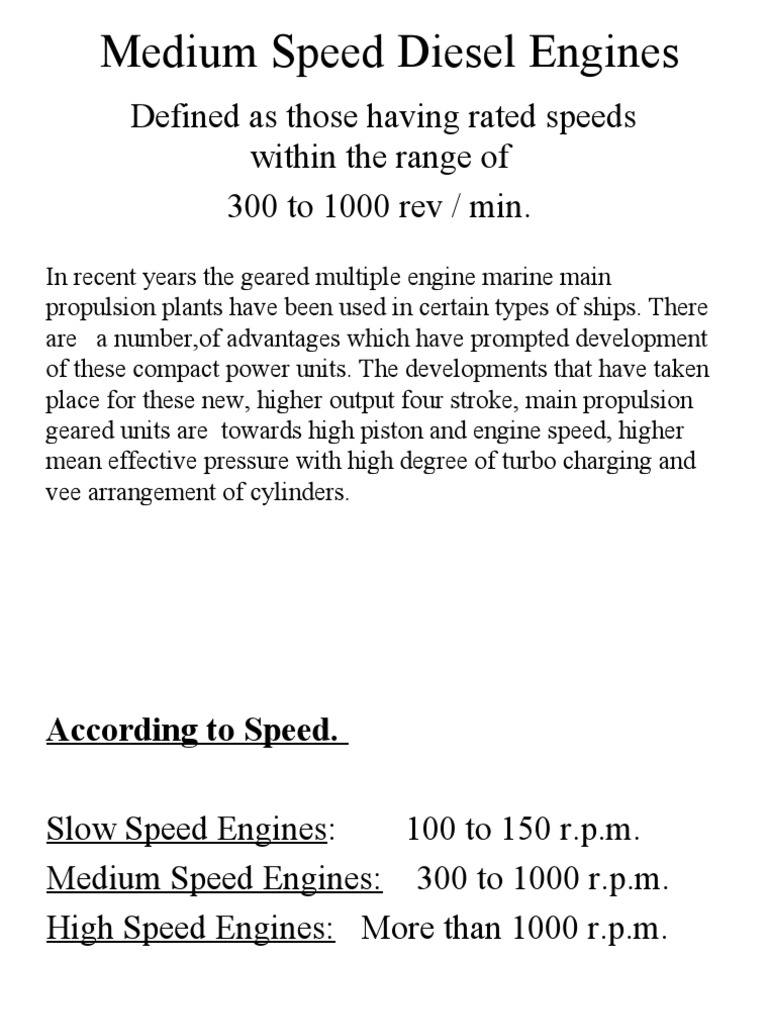 04 Medium Speed Diesel Engine | PDF | Diesel Engine | Engines