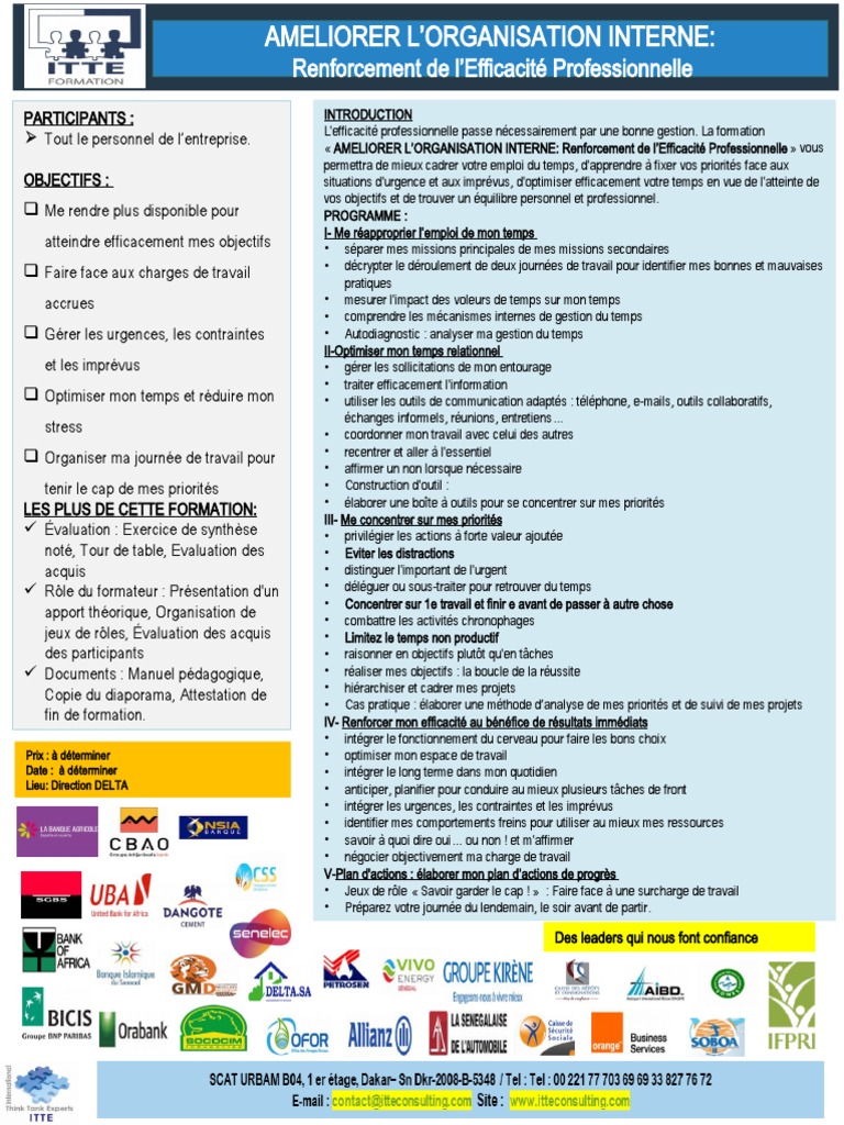 AMELIORER L'Organisation Interne D'une Entreprise | PDF | Business ...