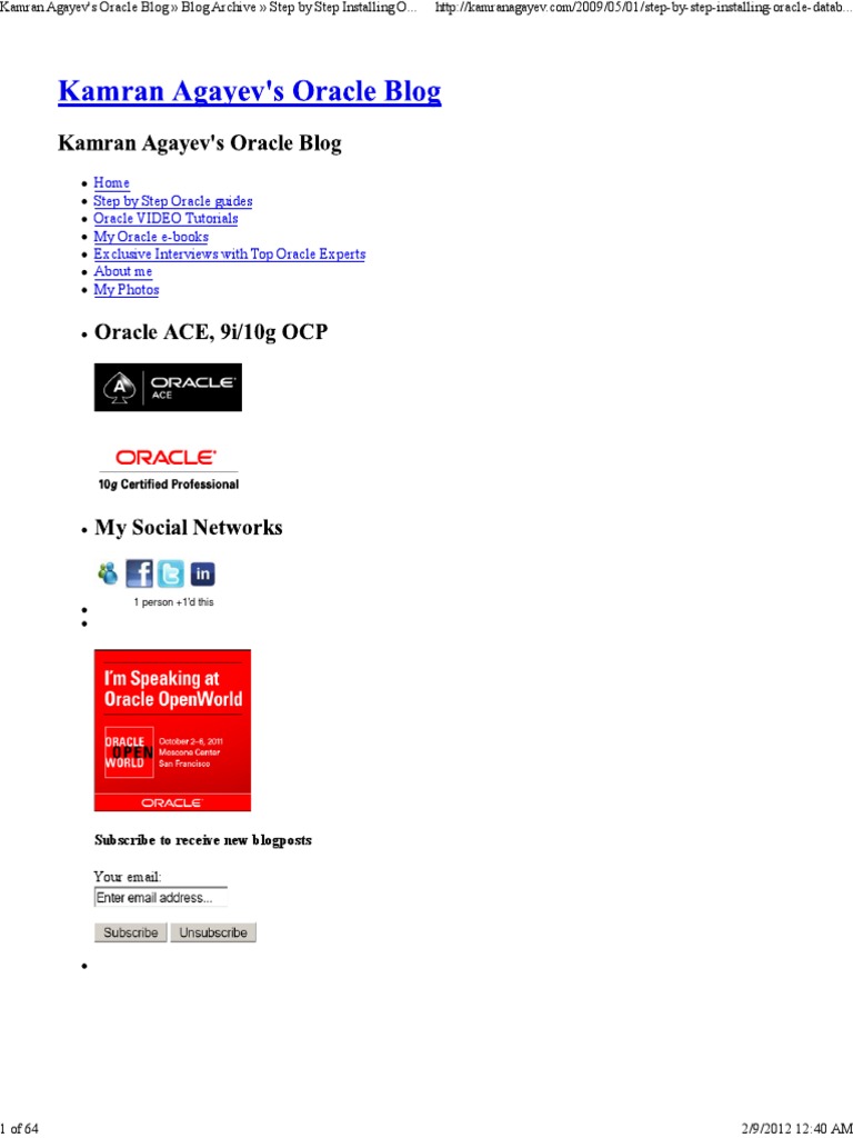 Step by Step Installing Oracle Database 10g Release 2 On Linux (CentOS) | PDF | Installation ...