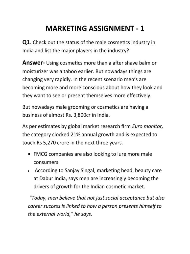 Marketing Assignment | PDF | Cosmetics | Marketing