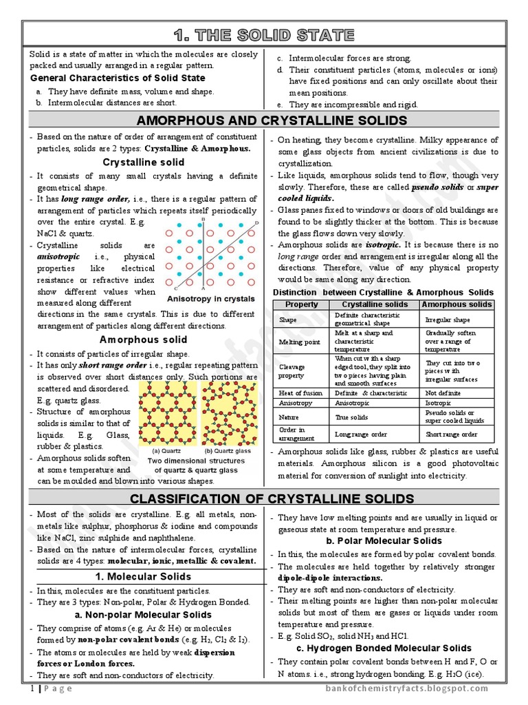 1 Solid State. | PDF | Crystal Structure | Semiconductors