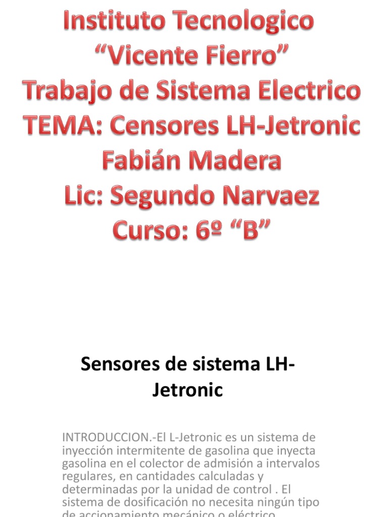 Censores de Sistema LH JETRONIC | PDF | Inyección de combustible | Presión