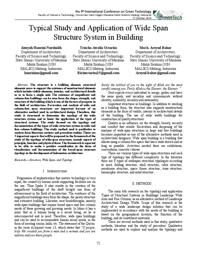 Typical Study and Application of Wide Span Structure System in Building ...
