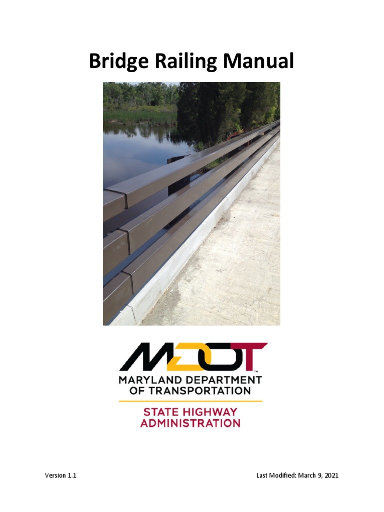 MDOT SHA OOS Bridge Railing Manual | PDF | Traffic | Bridge