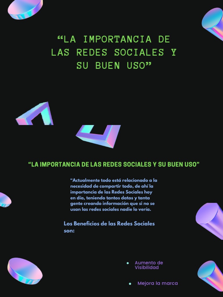 La Importancia de Las Redes Sociales y Su Buen Uso | PDF | Servicio de redes sociales | Comunicación