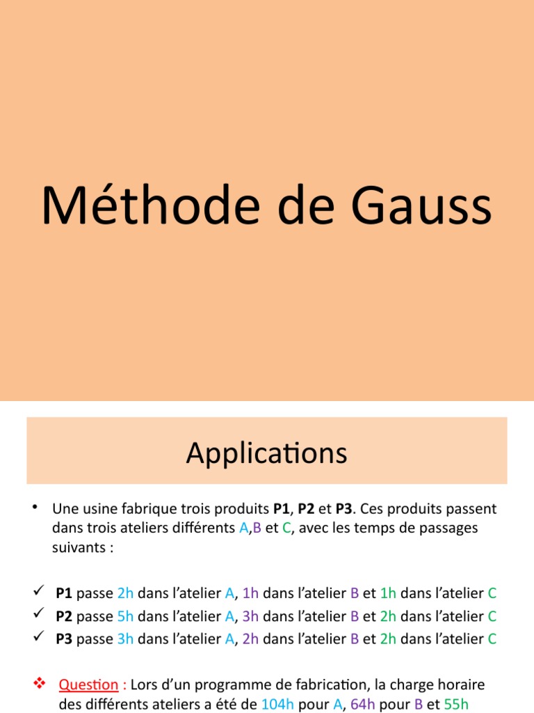 Méthode de Gauss | PDF | Algèbre | Algèbre linéaire