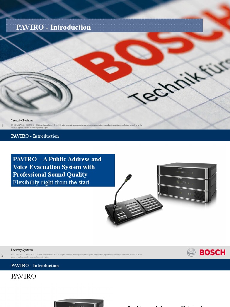 PAVIRO - Introduction: Security Systems | PDF | Amplifier | Security Alarm