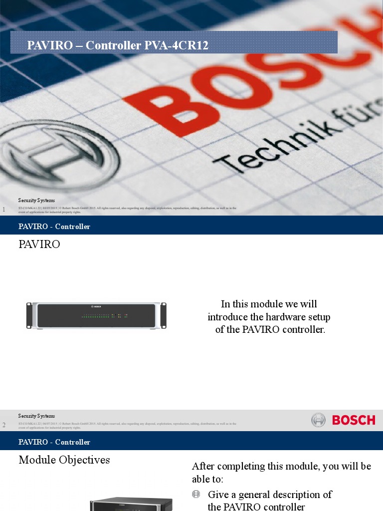 PAVIRO - Controller PVA-4CR12: Security Systems | PDF | Security Alarm ...