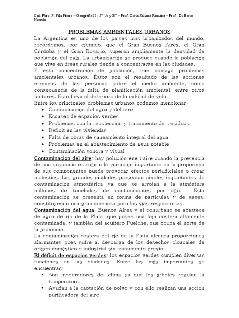 Problemas Ambientales Urbanos | PDF | Contaminación | Residuos