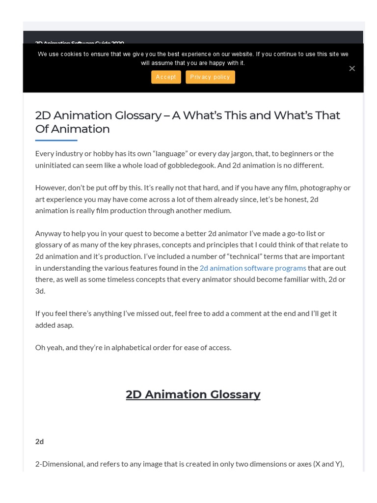 2D Animation Glossary - A What's This and What's That of Animation ...