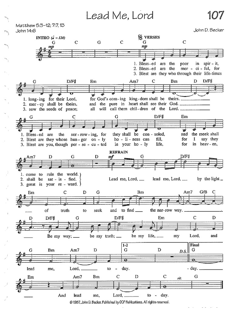 Lead Me Lord Lead Sheet | PDF