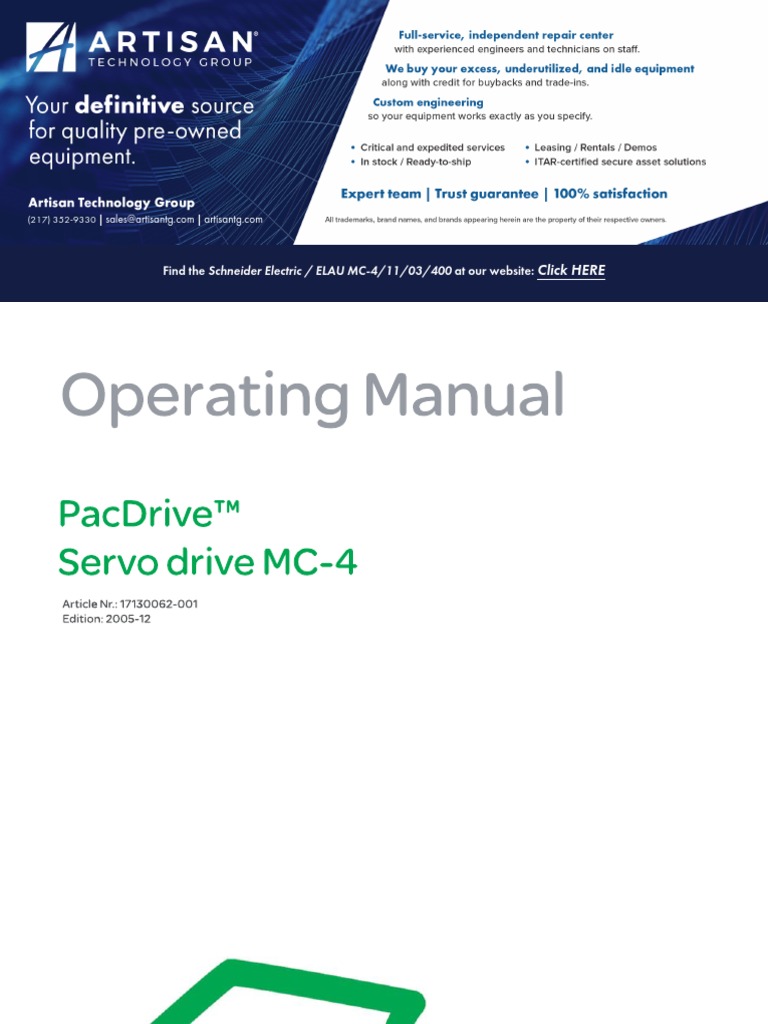 Manual PacDrive - MC - 4 | PDF | High Voltage | Manufactured Goods