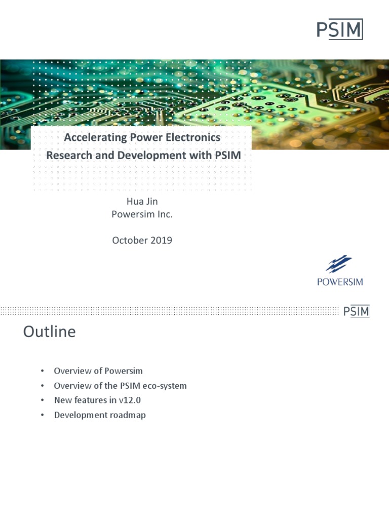 PSIM Slide - Myway User Meeting 2019-10 (New) | PDF | Spice | Power Inverter