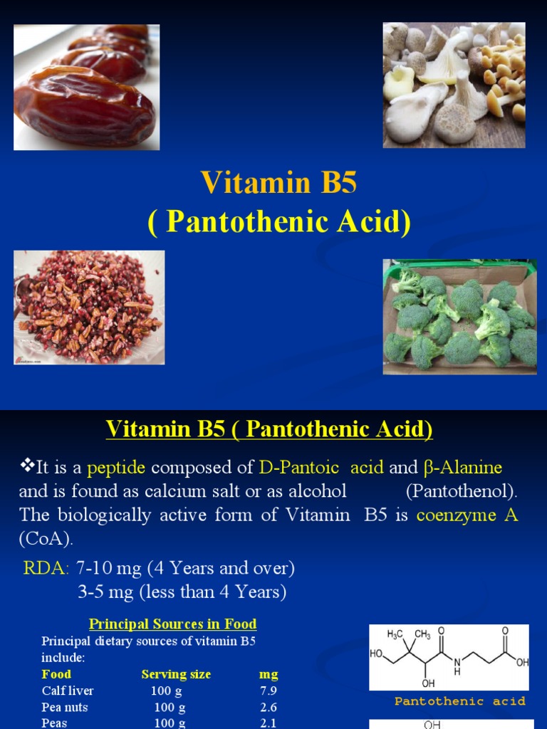 Vitamin B5: (Pantothenic Acid) | PDF | Vitamin B12 | Vitamin