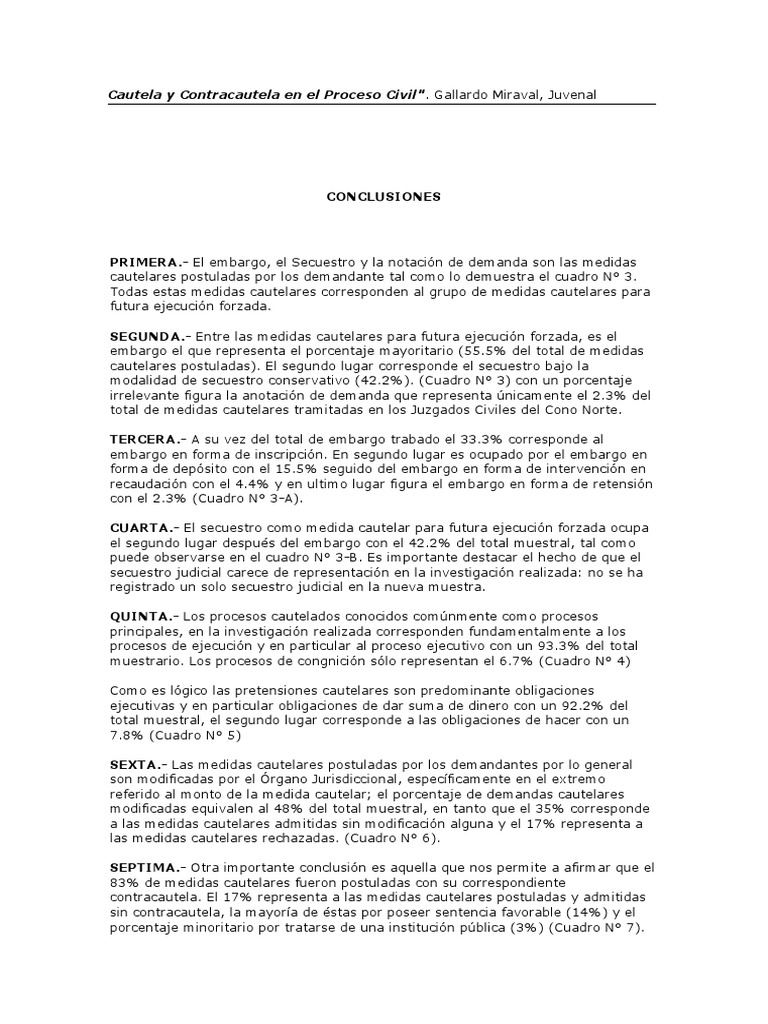 Cautela y Contracautela en El Proceso Civil | PDF | Mandato | Ley común