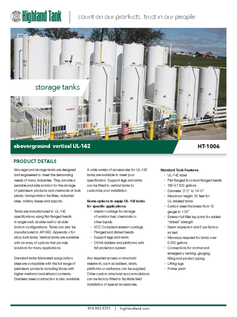 G LIT Aboveground-Vertical-Tanks UL 142 | PDF | Pipe (Fluid Conveyance ...