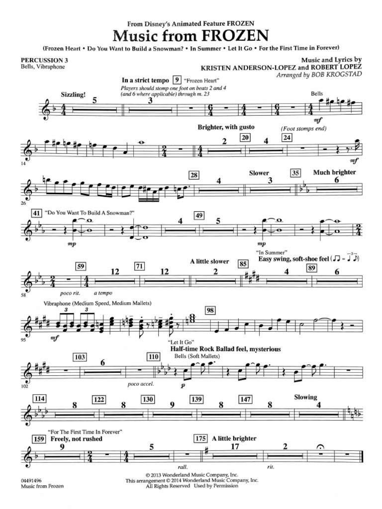 Music From Frozen - Percussion 3 | PDF