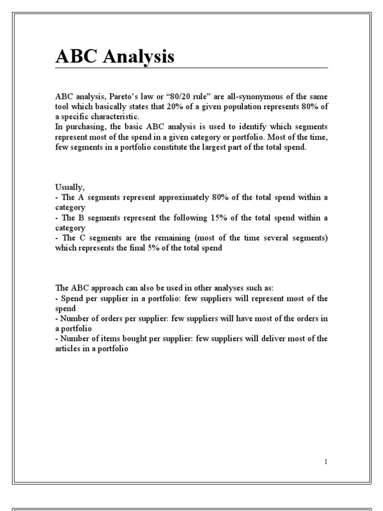 ABC Analysis | PDF | Inventory | Economies
