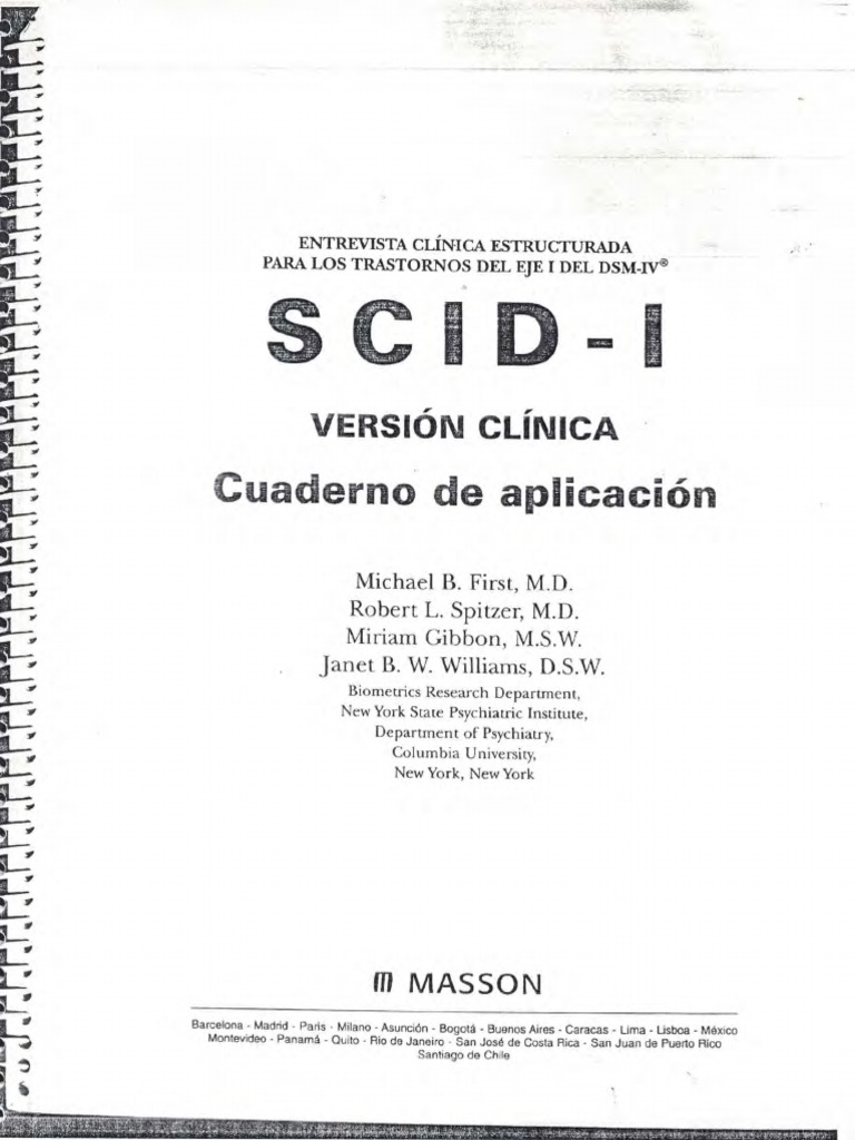 SCID-I - Cuaderno de Aplicación | PDF