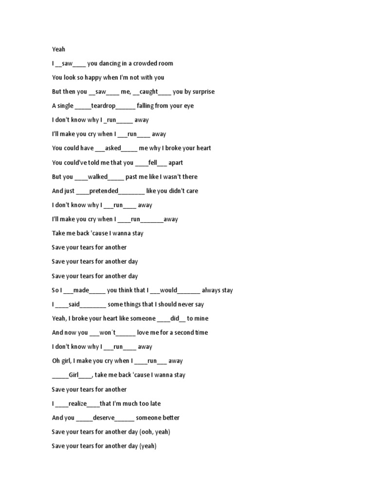 Save You Tears | PDF
