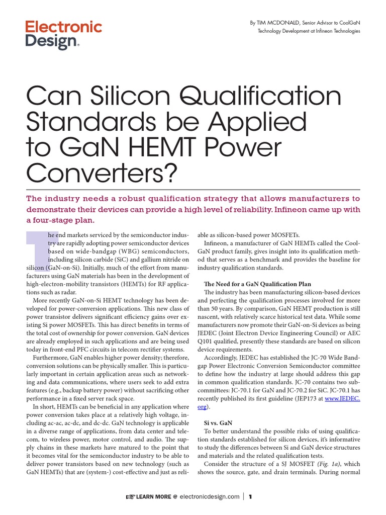 GaN HEMT Qualification Strategies Explained | PDF | Field Effect ...