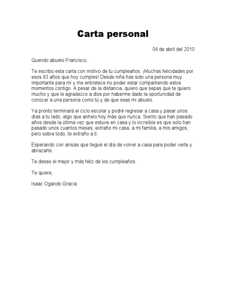 Carta Personal | PDF