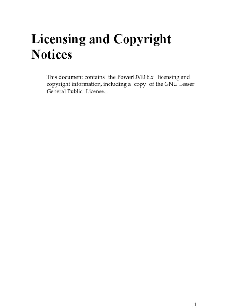 PowerDVD License Disclaimer (LGPL) | PDF | Source Code | Free Software