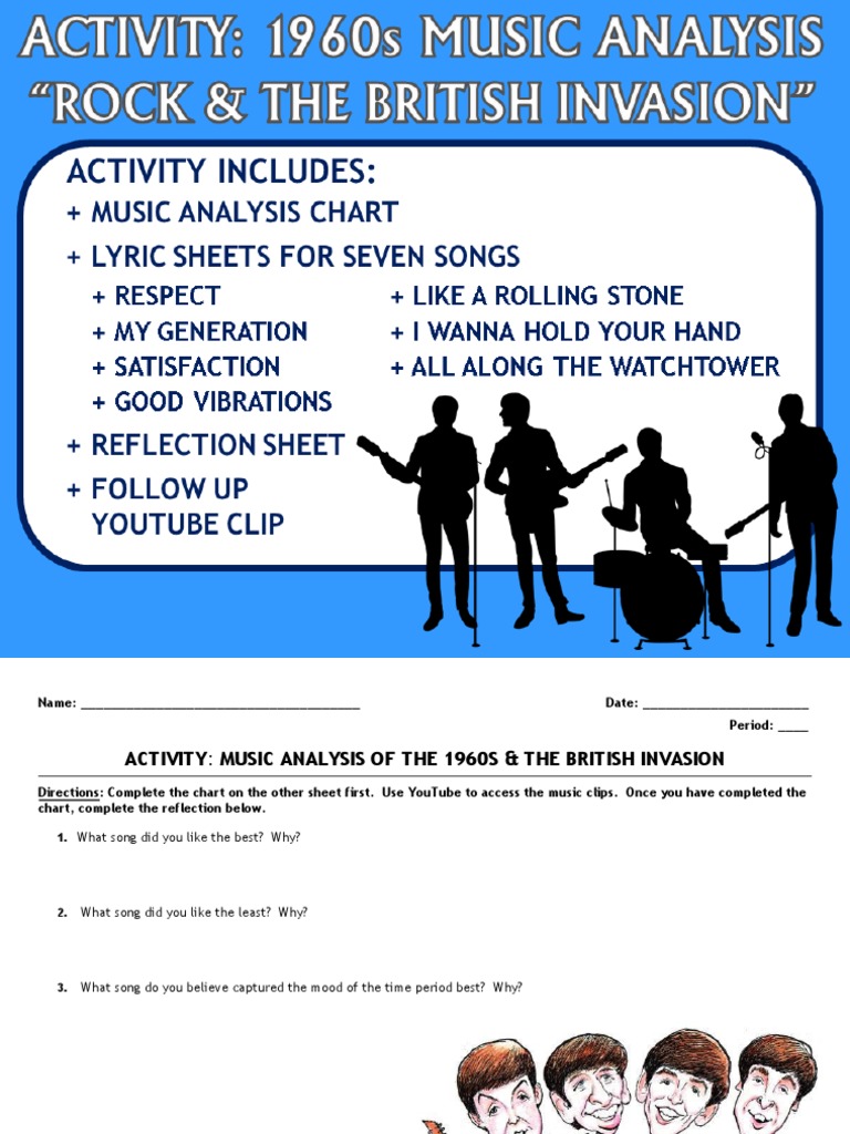 1960s Music Analysis Activity | PDF | Entertainment (General ...
