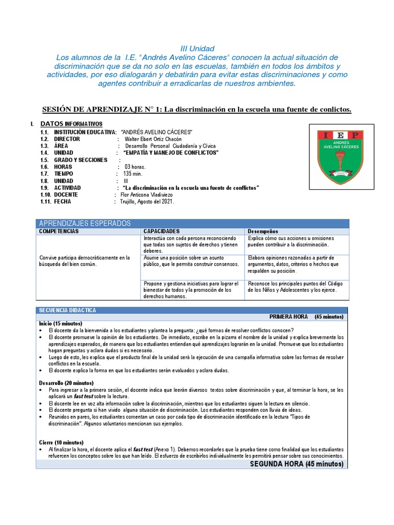Discriminación en la Escuela: Conflictos y Soluciones | PDF ...