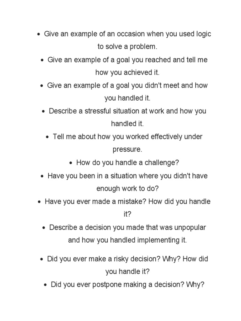 Behavioral Questions | PDF
