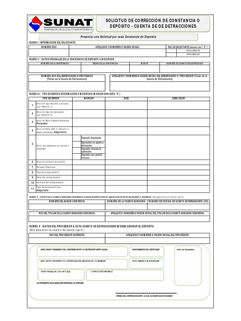 Formato-Solicitud - Correccion - Constancia-Depo-Detraccion-Con Error ... Formato-Solicitud - Correccion - Constancia-Depo-Detraccion-Con Error ...