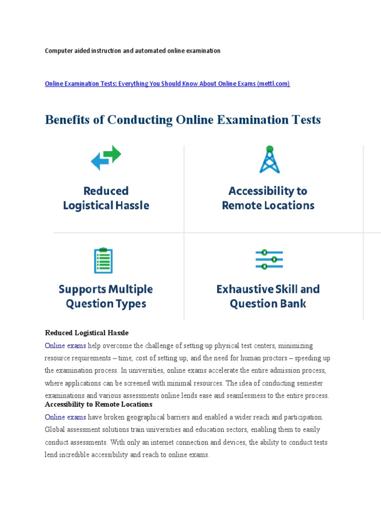 Computer Aided Instruction and Automated Online Examination-Noe ...