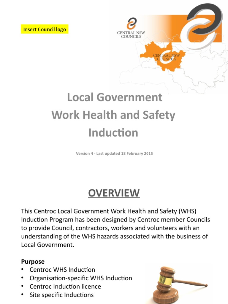 Local Government Work Health and Safety Induction: Insert Council Logo ...