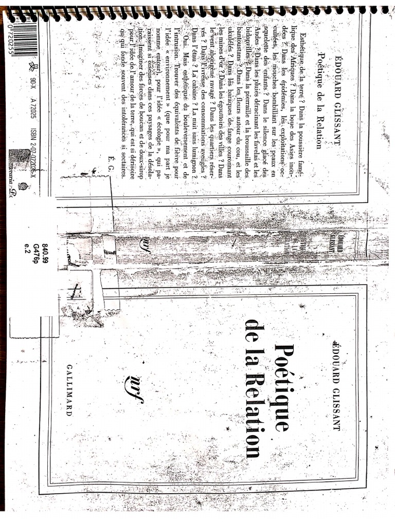 Édouard Glissant - Poétique de La Relation (Extraits) | PDF