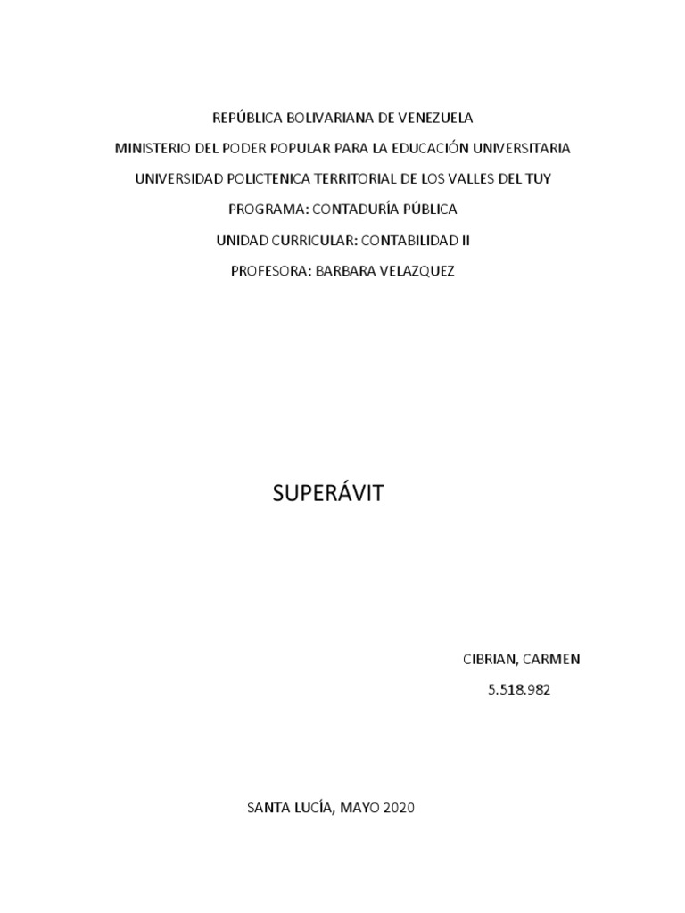 Tipos y clasificación del superávit contable | PDF | Depreciación ...