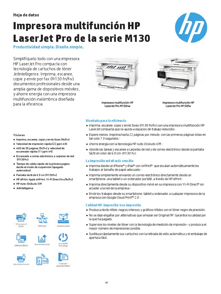 HP LaserJet Pro MFP M130 Series | PDF | Impresora (Computación) | Mac OS
