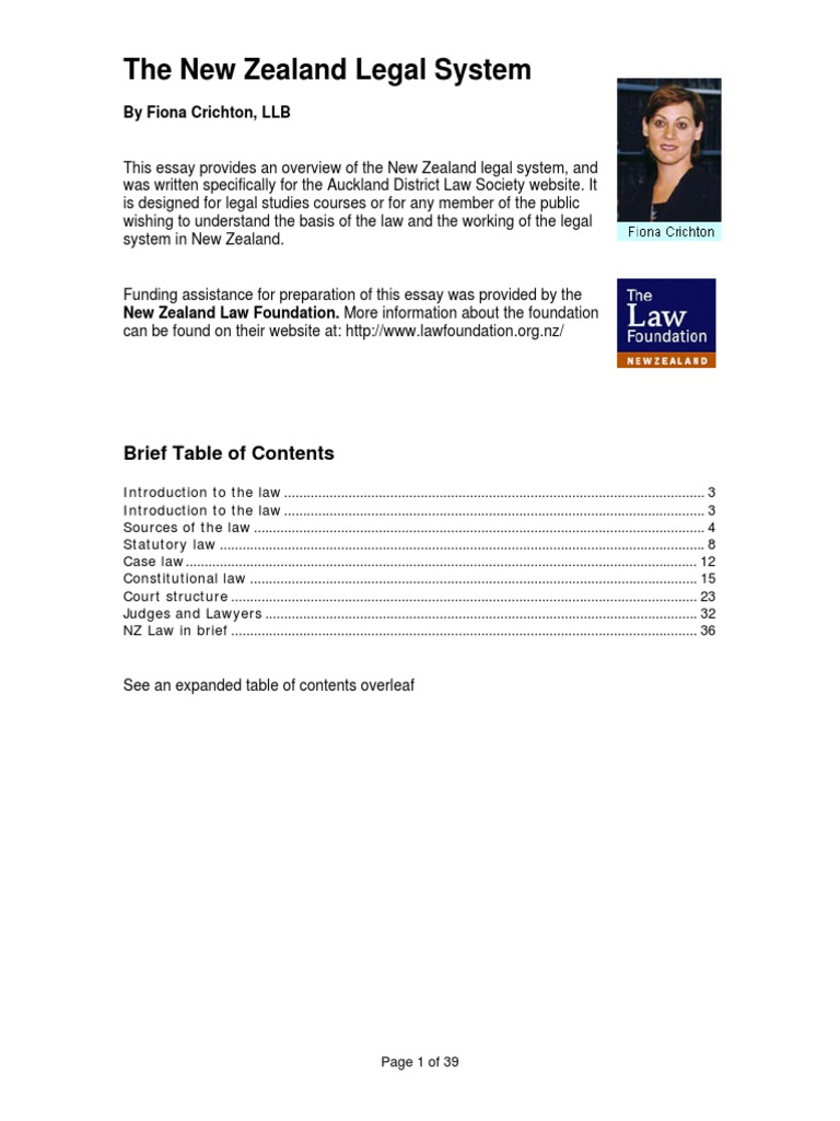 The New Zealand Legal System | PDF | Precedent | Equity (Law)