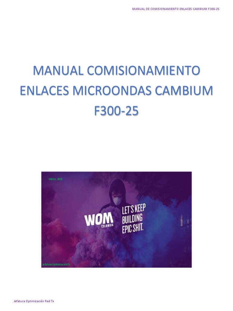 Manual Comisionamiento Enlaces Microondas Cambium F300-25 | PDF ...