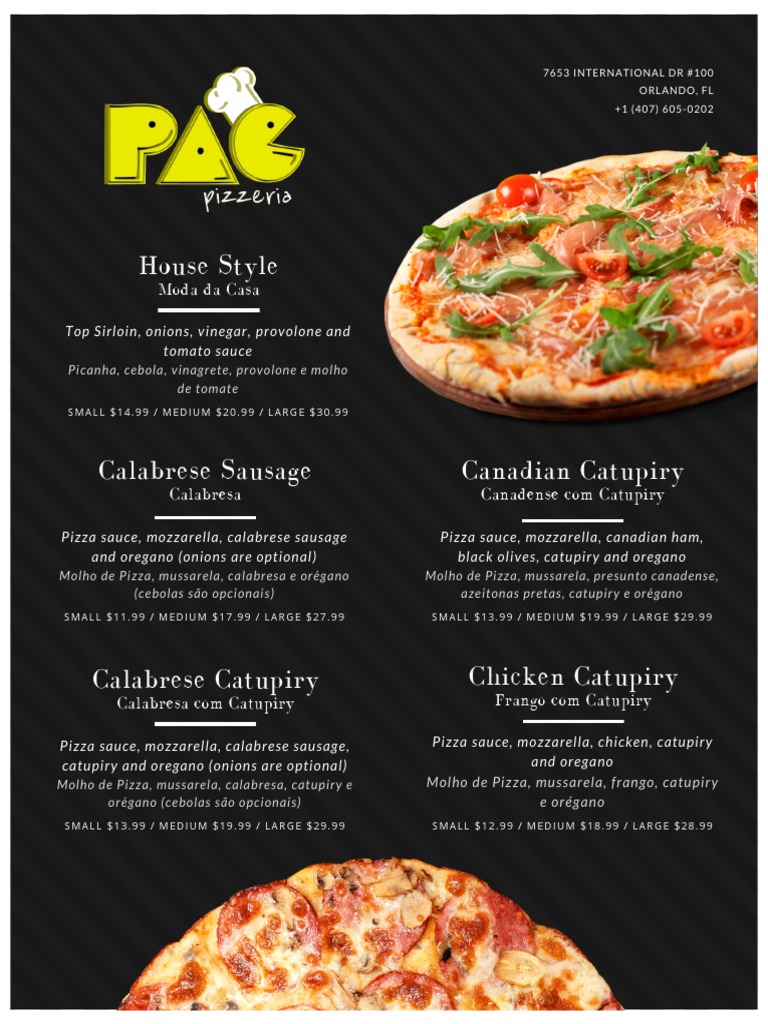 PAC Pizzeria Menu - Sem Aperitivos | PDF | Pizza | Oregano
