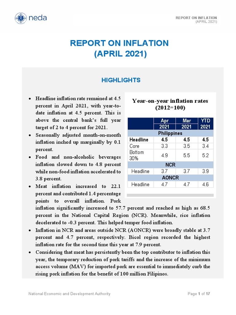 April 2021 Inflation Report Analysis | PDF | Opec | Inflation