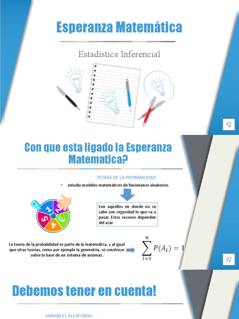 Esperanza Matemática y Su Cálculo | PDF | Valor esperado | Teoría de ...