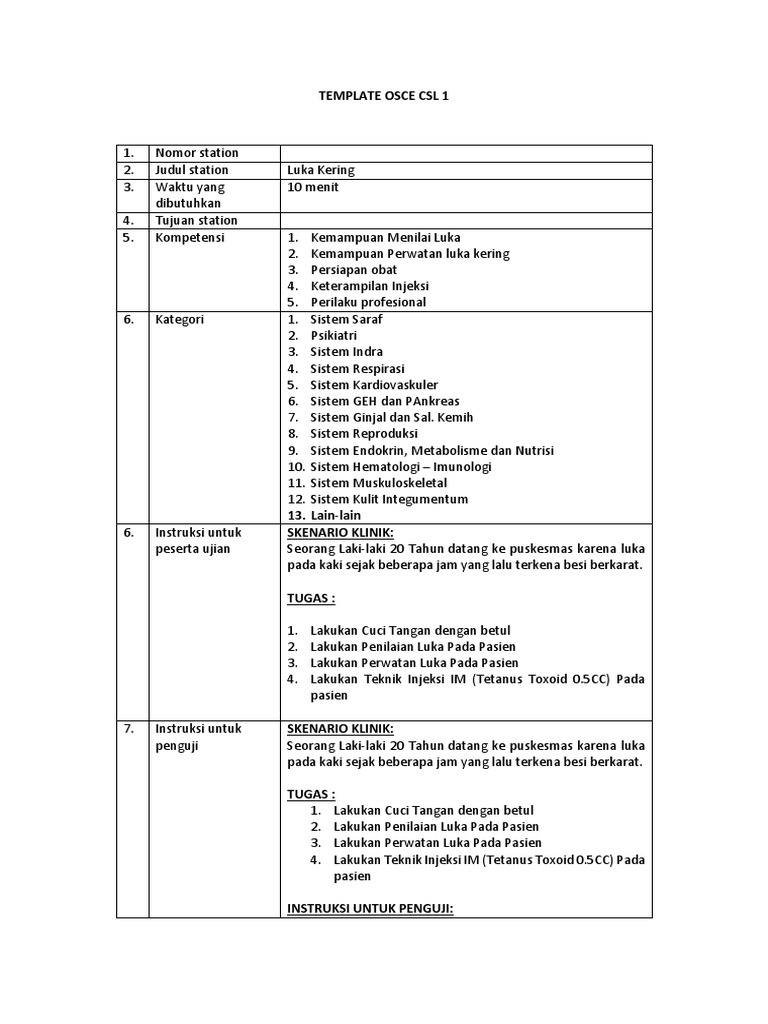 TEMPLATE OSCE CSL 1 Luka | PDF