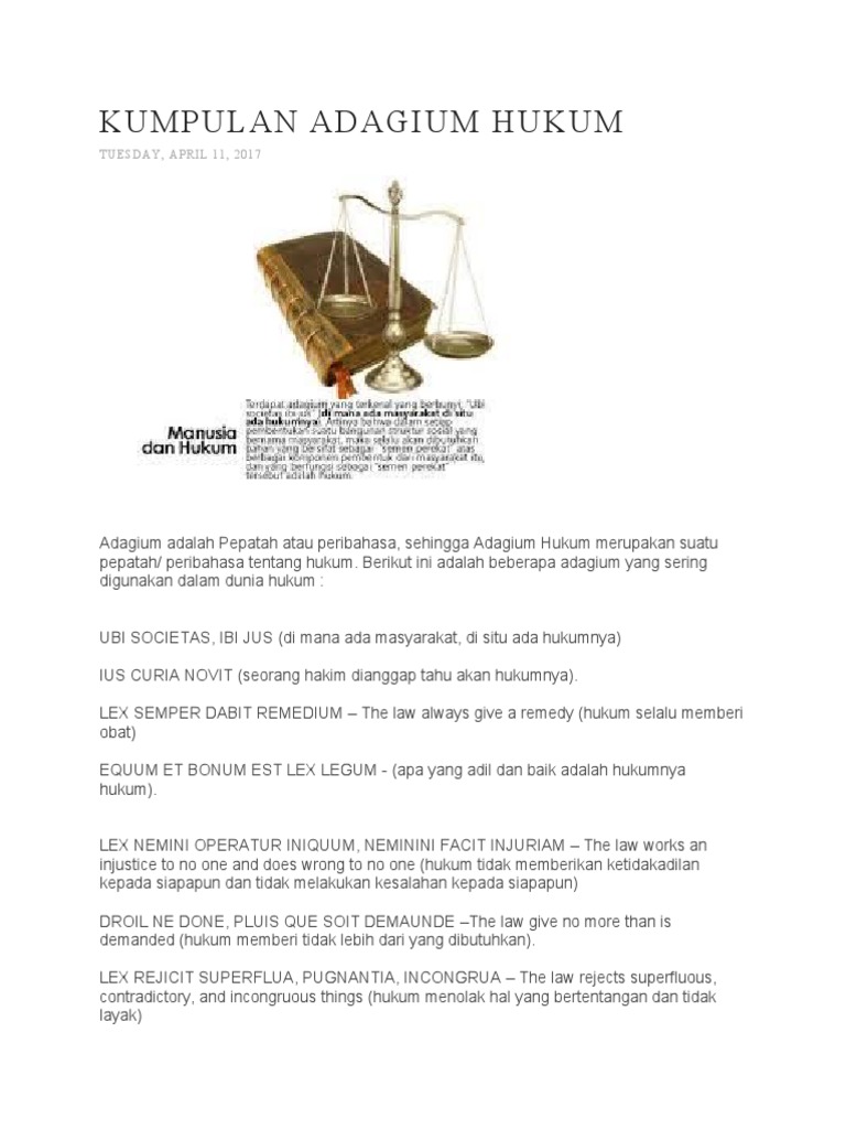 Kumpulan Adagium Hukum | PDF